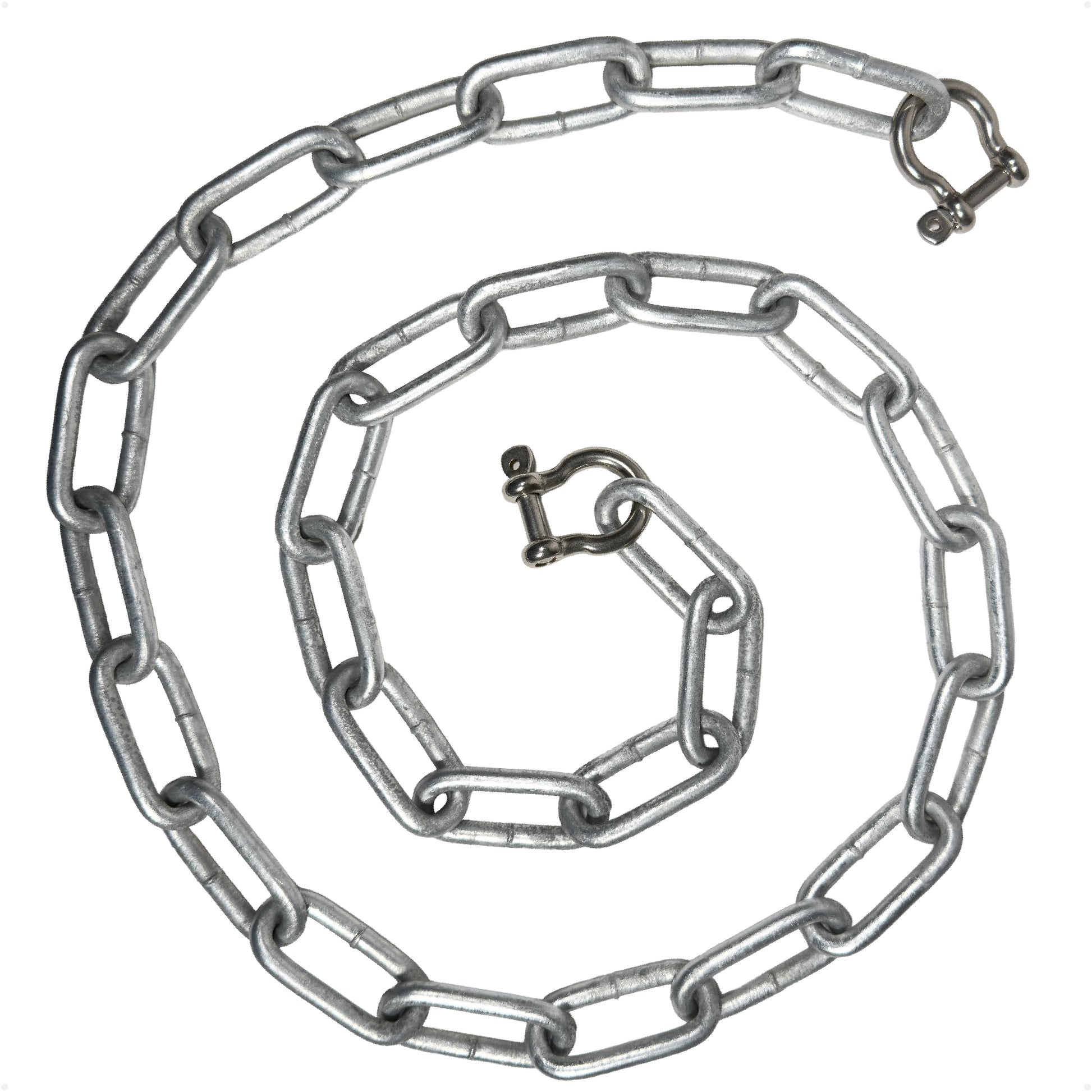 5/16" Anchor Chain with 2 Shackles, Marine-Grade Galvanized Steel ...