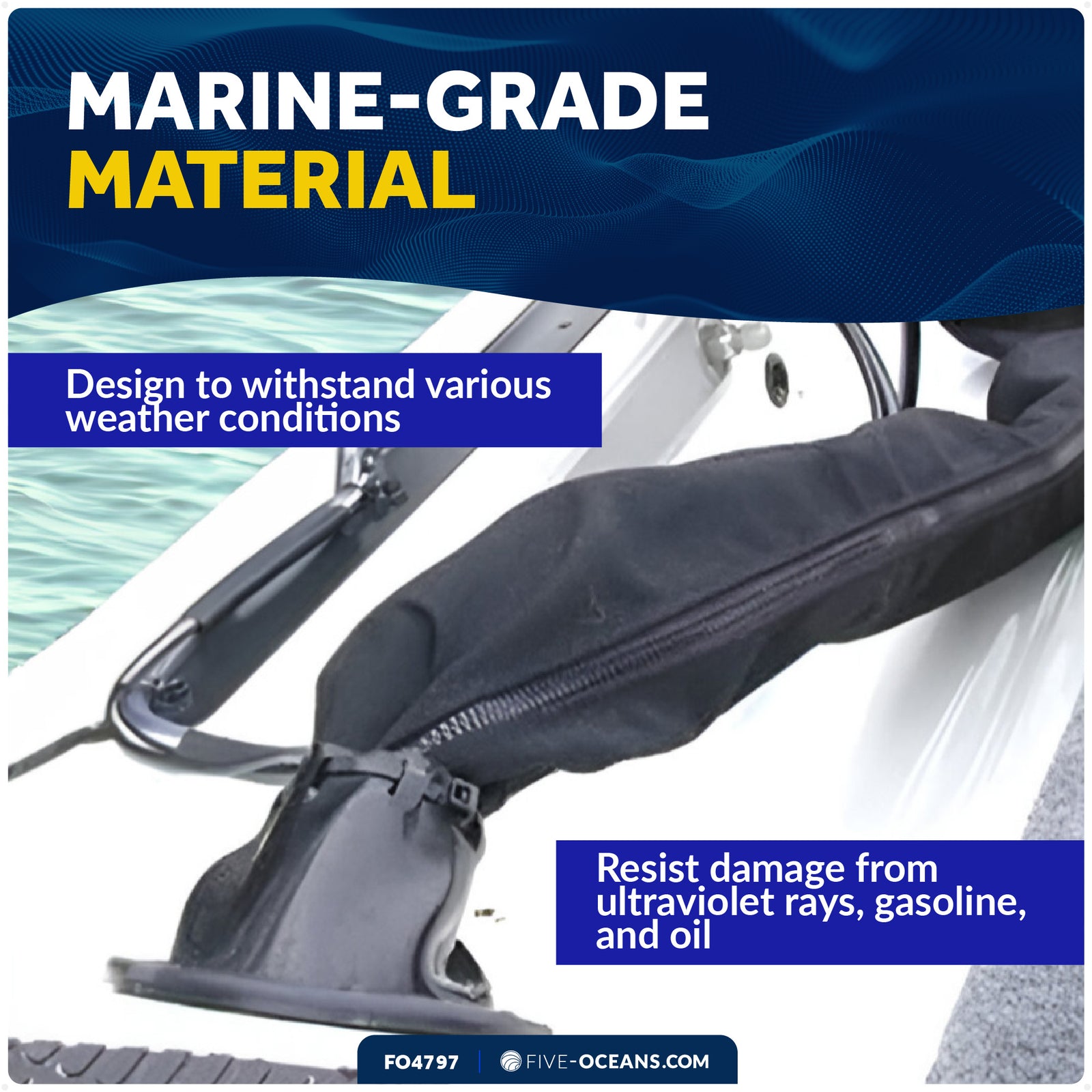 Marine Cable Boot with Cable Tie - FO4797 | Five Oceans