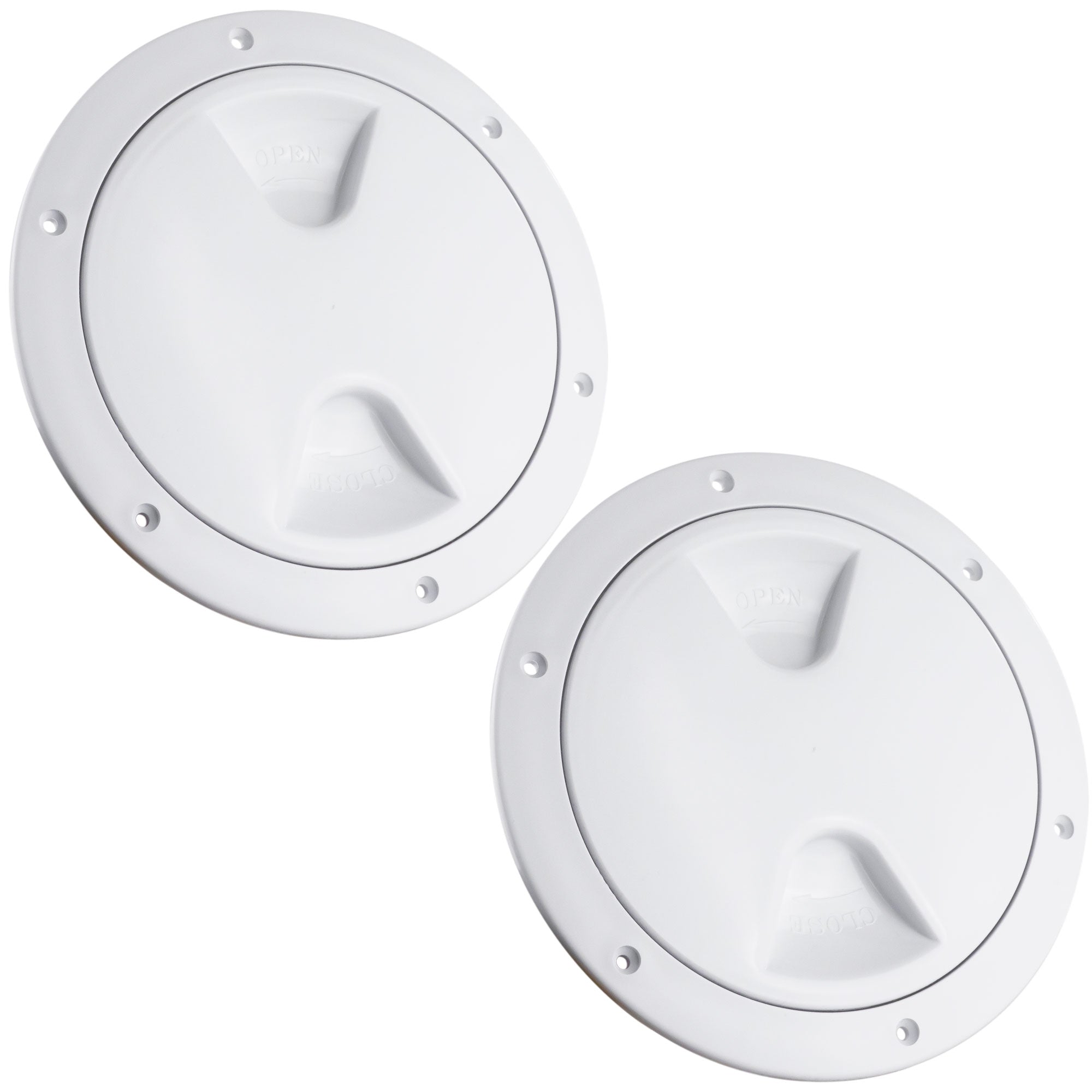 8" Deck Plate, Round, White 2-Pack - FO571-M2 | Five Oceans